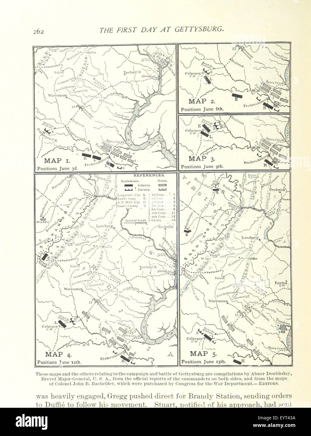 Map of civil war battles hi-res stock photography and images - Alamy