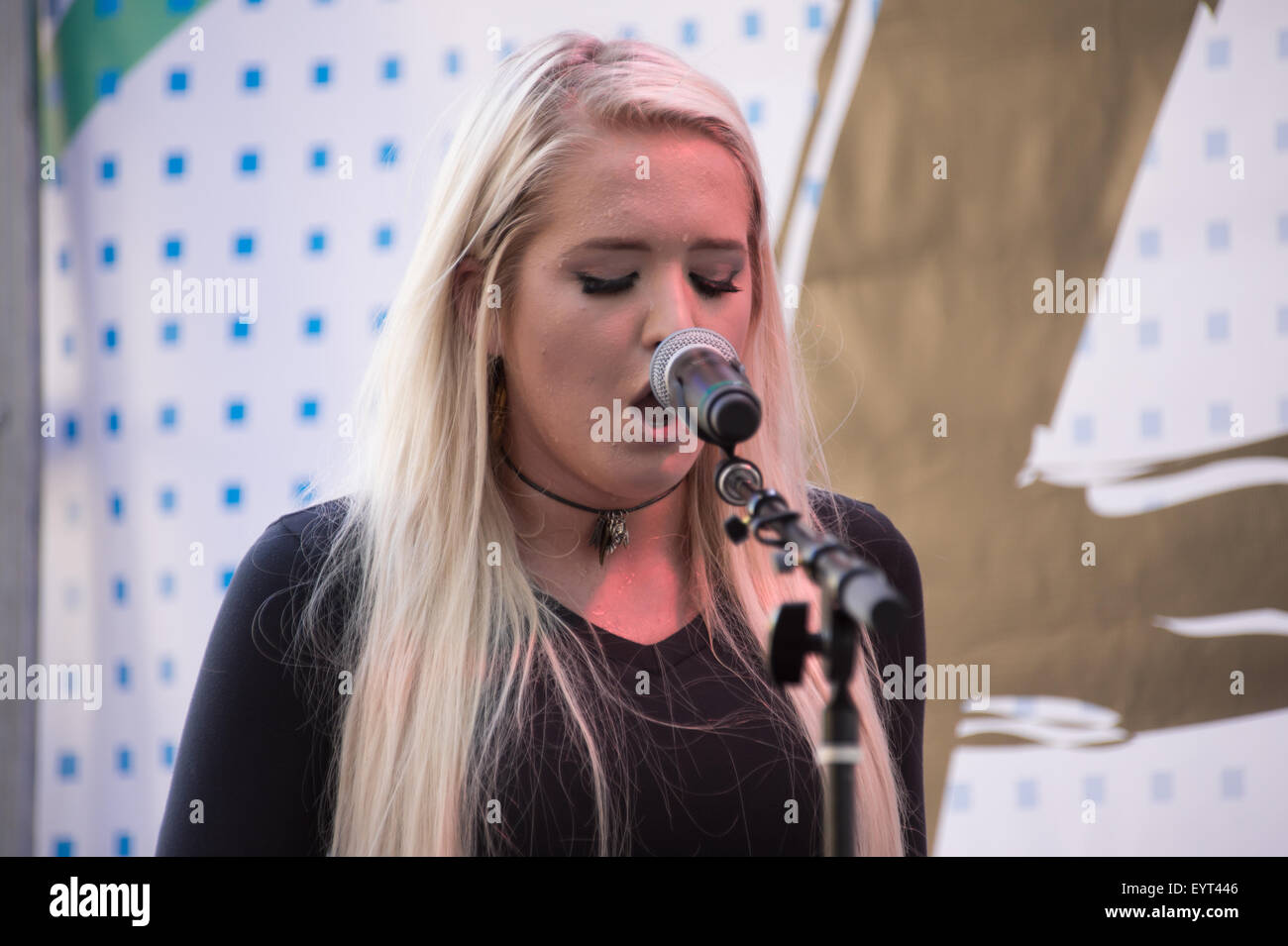 Anaheim, CA – June 23: Singer Macy Kate performs at VidCon 2015 at the ...