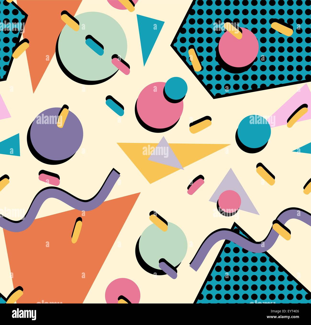 Retro vintage 80s memphis fashion style seamless pattern illustration ... Retro vintage 80s memphis fashion style seamless pattern illustration ...