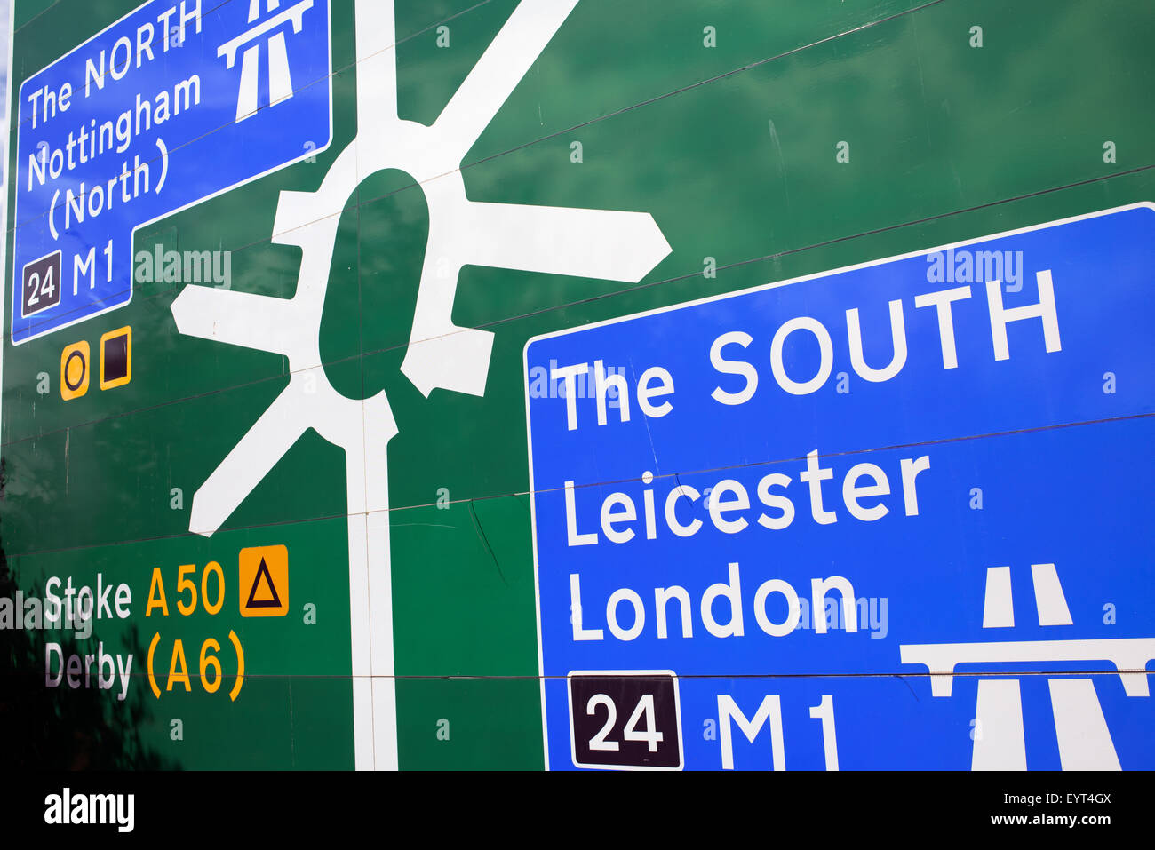Motorway sign roundabout uk hi-res stock photography and images - Alamy
