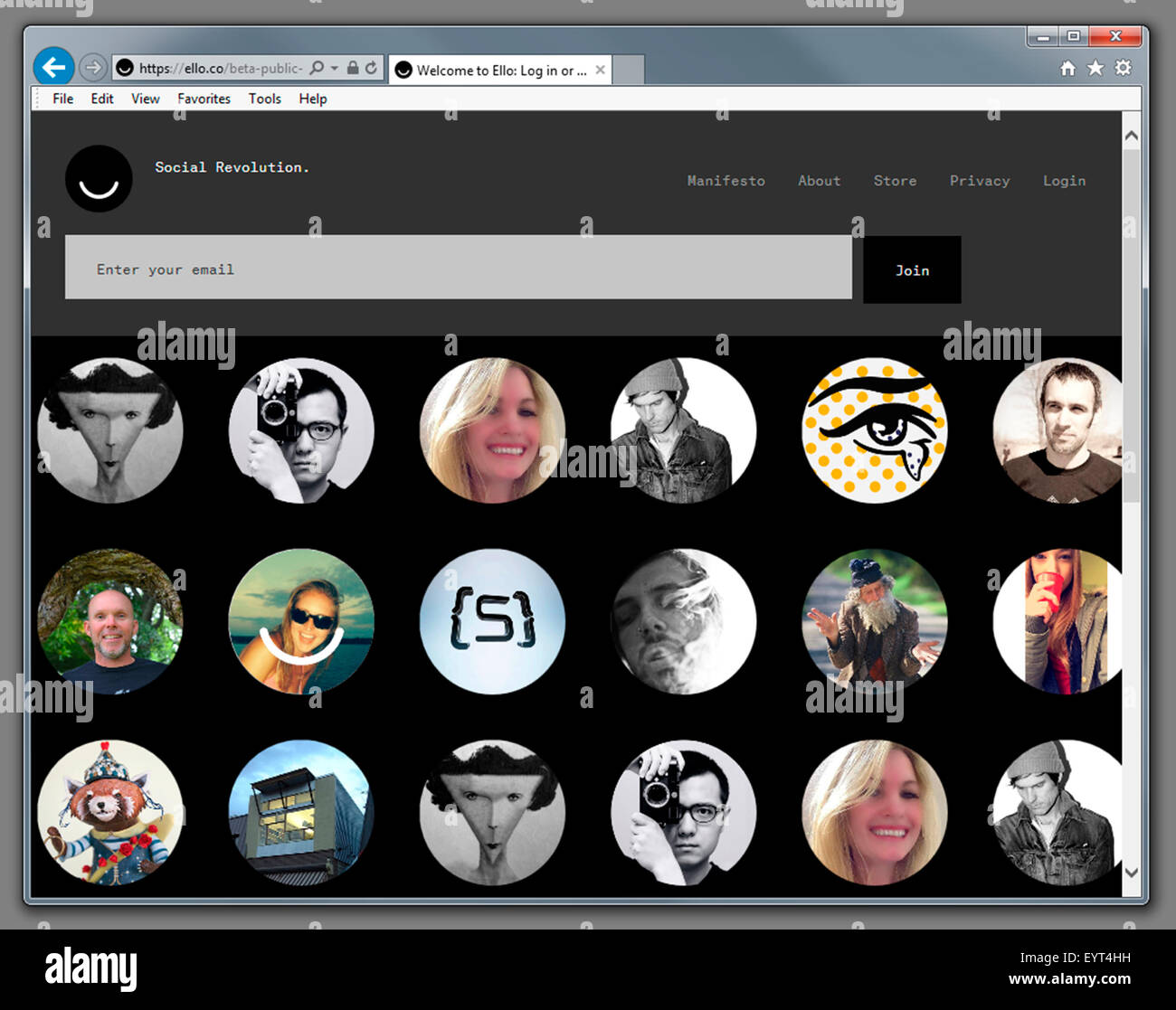 Ello social networking Website Stock Photo - Alamy