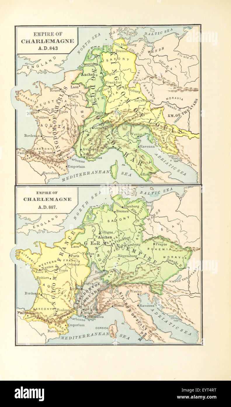 This image from 'Outlines of Universal History' shows a historical map ...