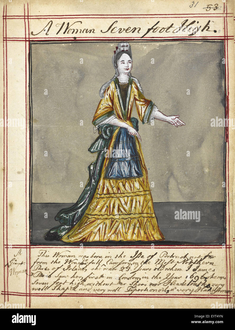 This drawing, from 'Drawings of Human Prodigies', depicts a woman from ...