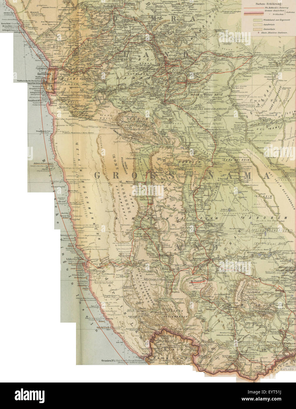 German south west africa map hi-res stock photography and images - Alamy