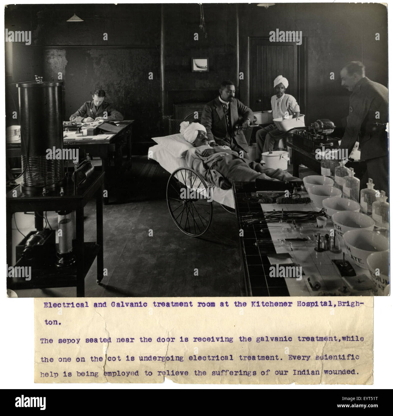 This image shows the electrical and galvanic treatment room at ...