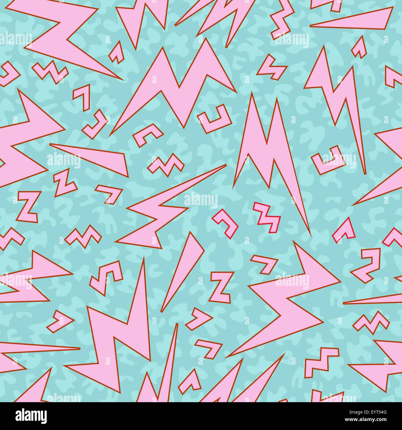 Retro vintage 80s memphis lightning bolts fashion style seamless ...