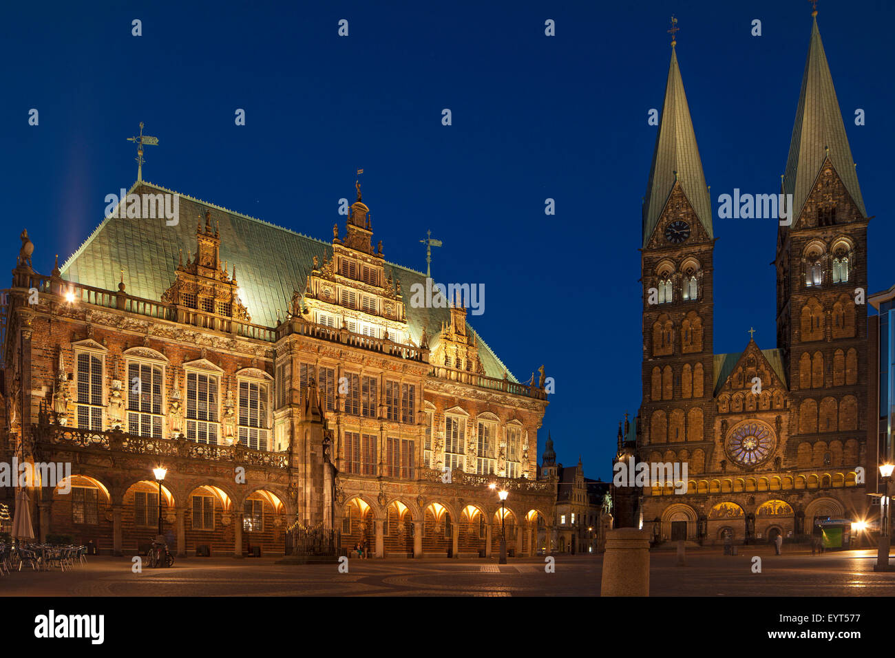City hall, cathedral, Rathausplatz, Bremen, Germany, Europe Stock Photo ...