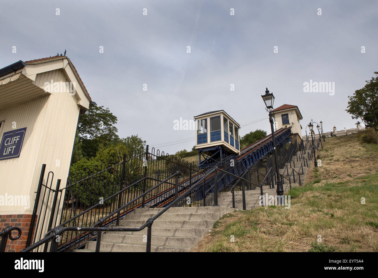 Southend Cliff Lift, a funicular by the seaside at Southend-on-Sea ...
