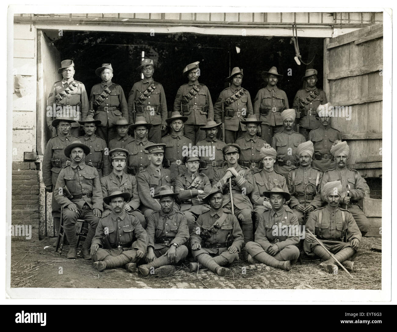 Photograph of a group of Gurkha soldiers from the 22nd Gurkhas, 9th ...