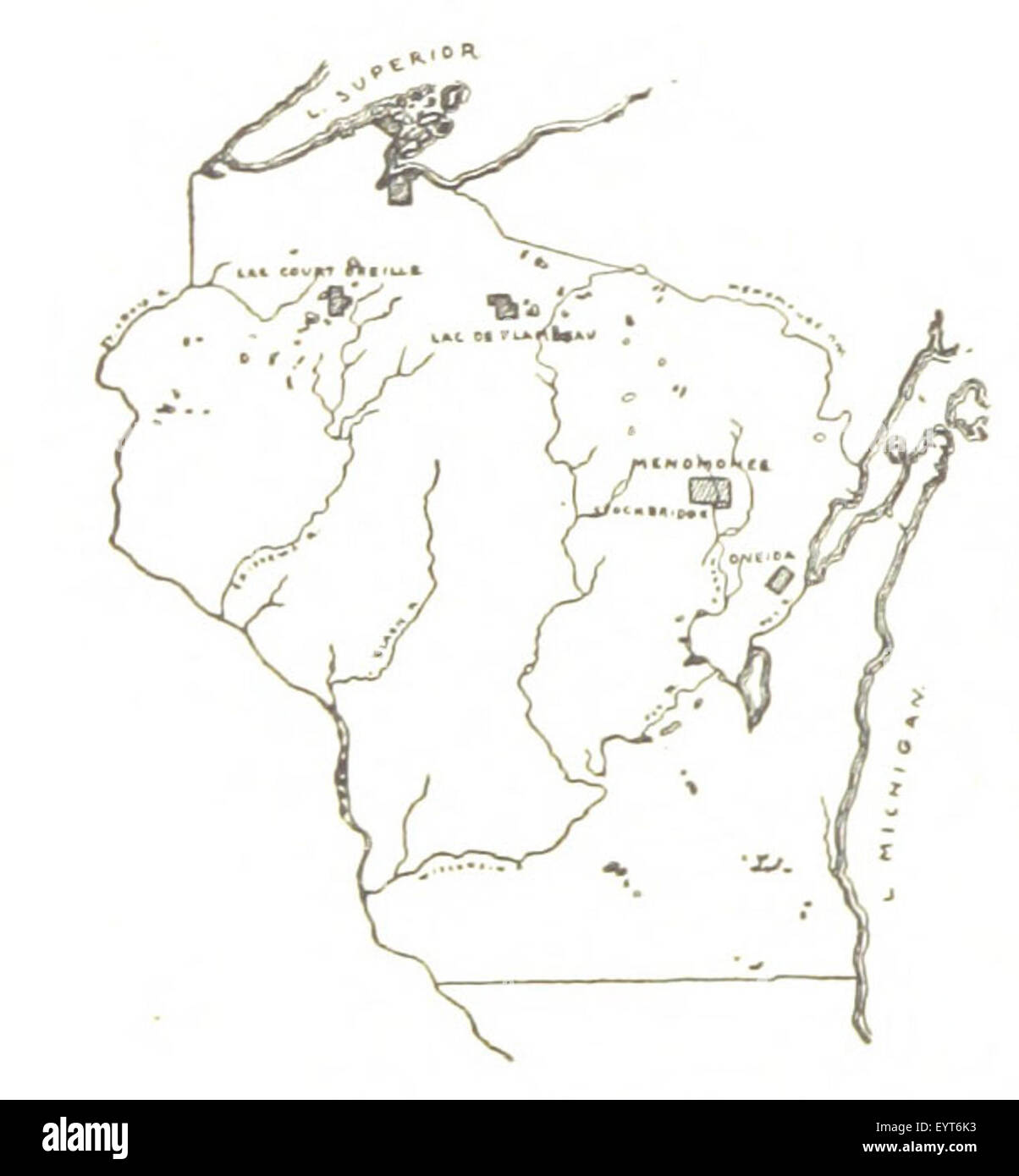Image from page 34 of 'Leading Events of Wisconsin', showing a map ...