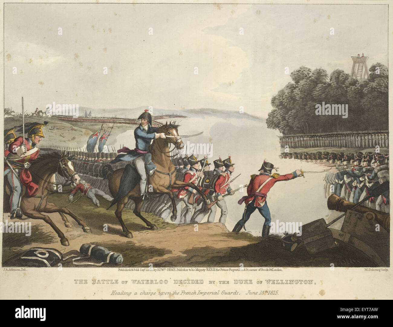 A historical account of the Battle of Waterloo, showcasing the military ...