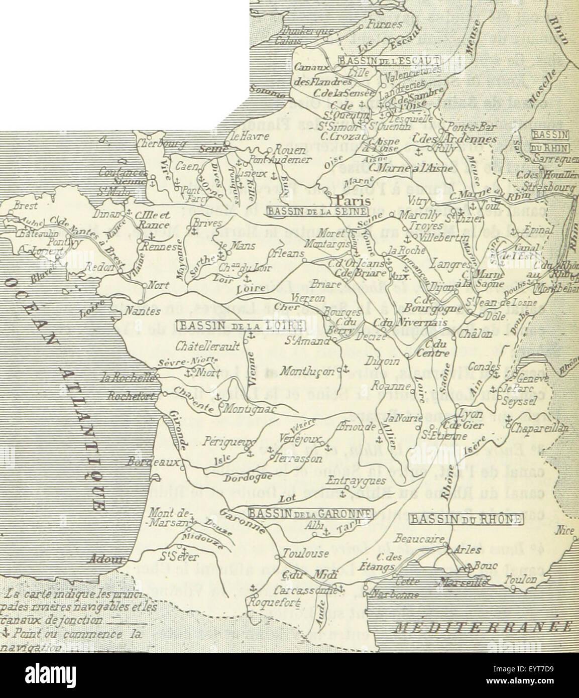 Map from page 366 of 'Géographie I La France,' depicting geographic ...