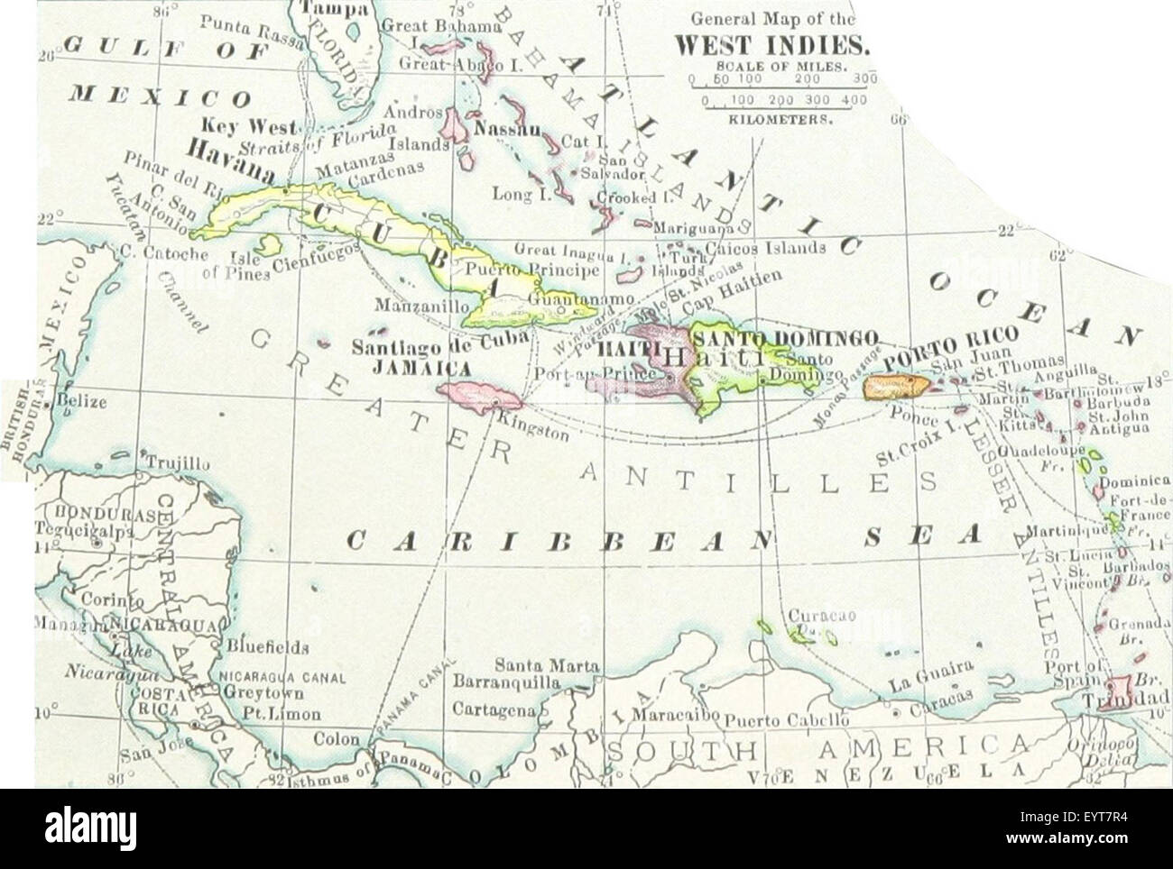 The image features a map of Cuba and Porto Rico, highlighting the ...