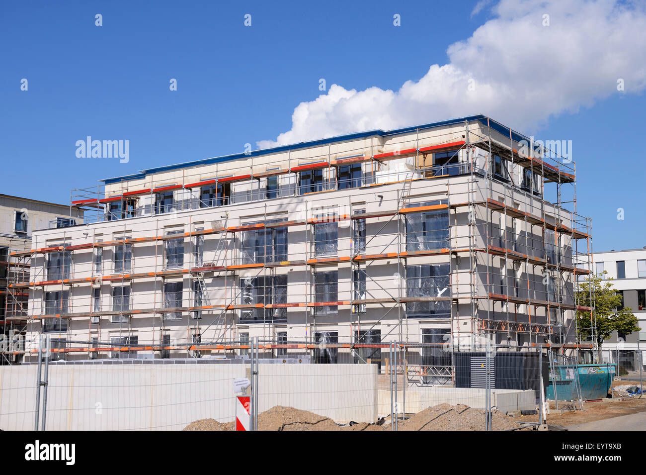 New residential house under construction, Germany, North Rhine ...