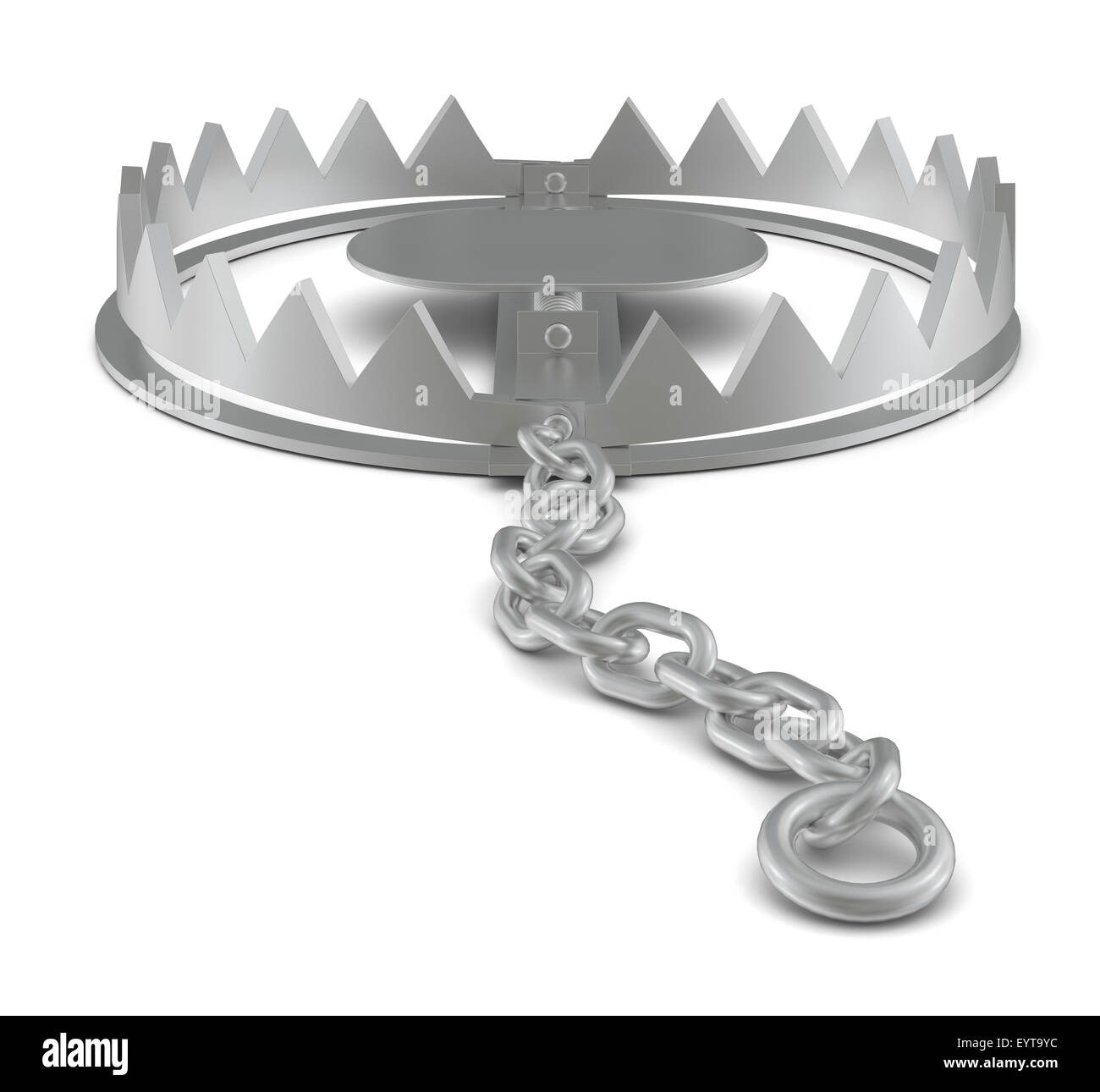 Bear trap on white, rear view Stock Photo - Alamy
