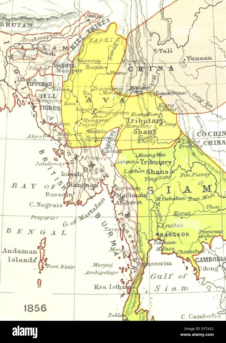 Map of burma vintage hi-res stock photography and images - Alamy