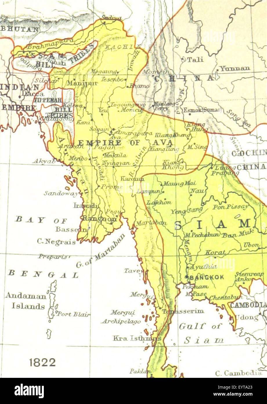 Map of burma vintage hi-res stock photography and images - Alamy