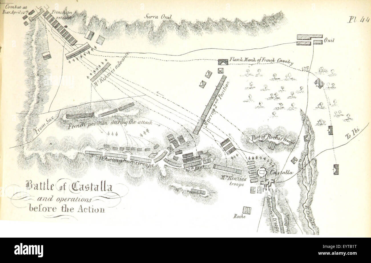 Map extracted from 'History of the War' showing a historical military ...