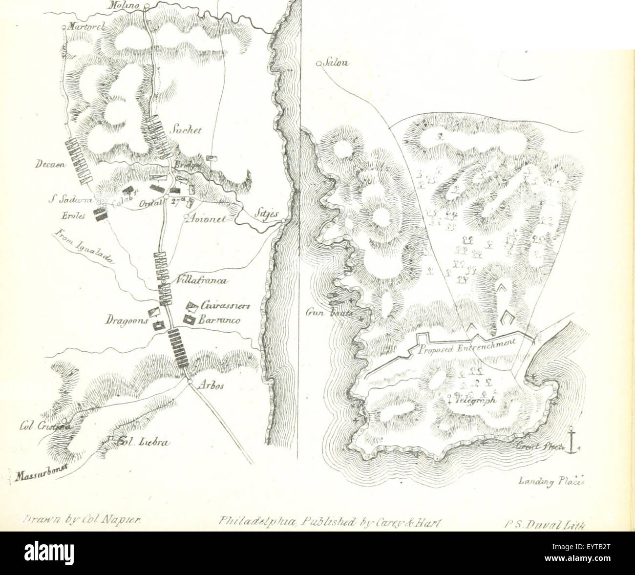 An image of a historical map from 'History of the War,' depicting key ...