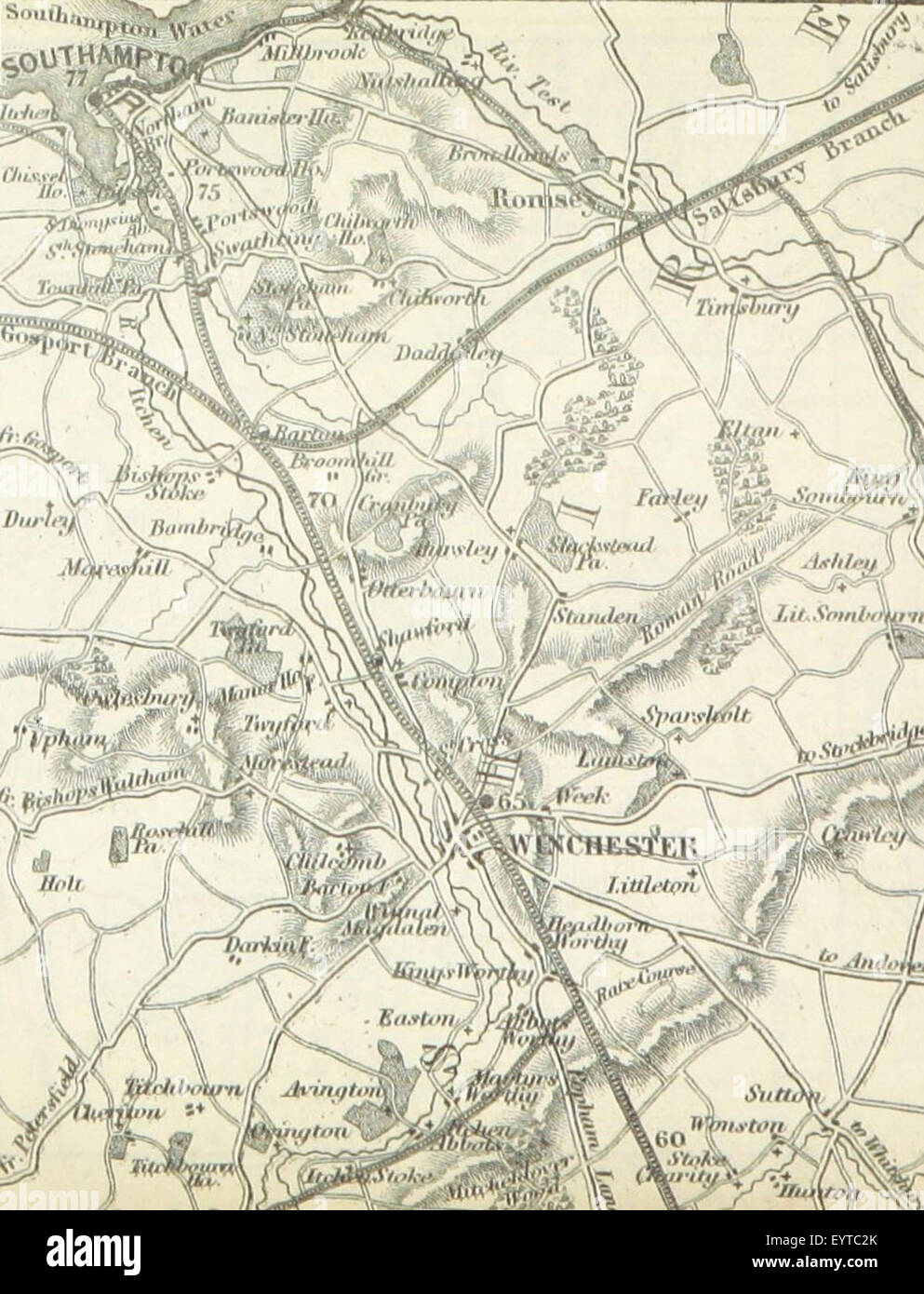 Map from page 104 of 'Black's Guide to England', illustrating a ...