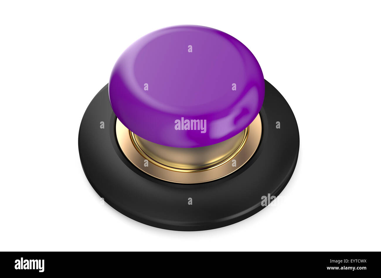 Purple push button isolated on white background Stock Photo - Alamy