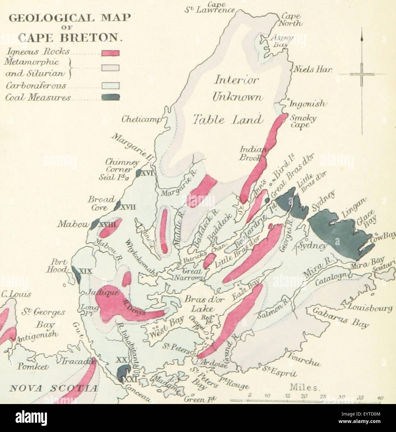 Map from page 6 of 'The Coal Fields and' illustrating the geographical ...