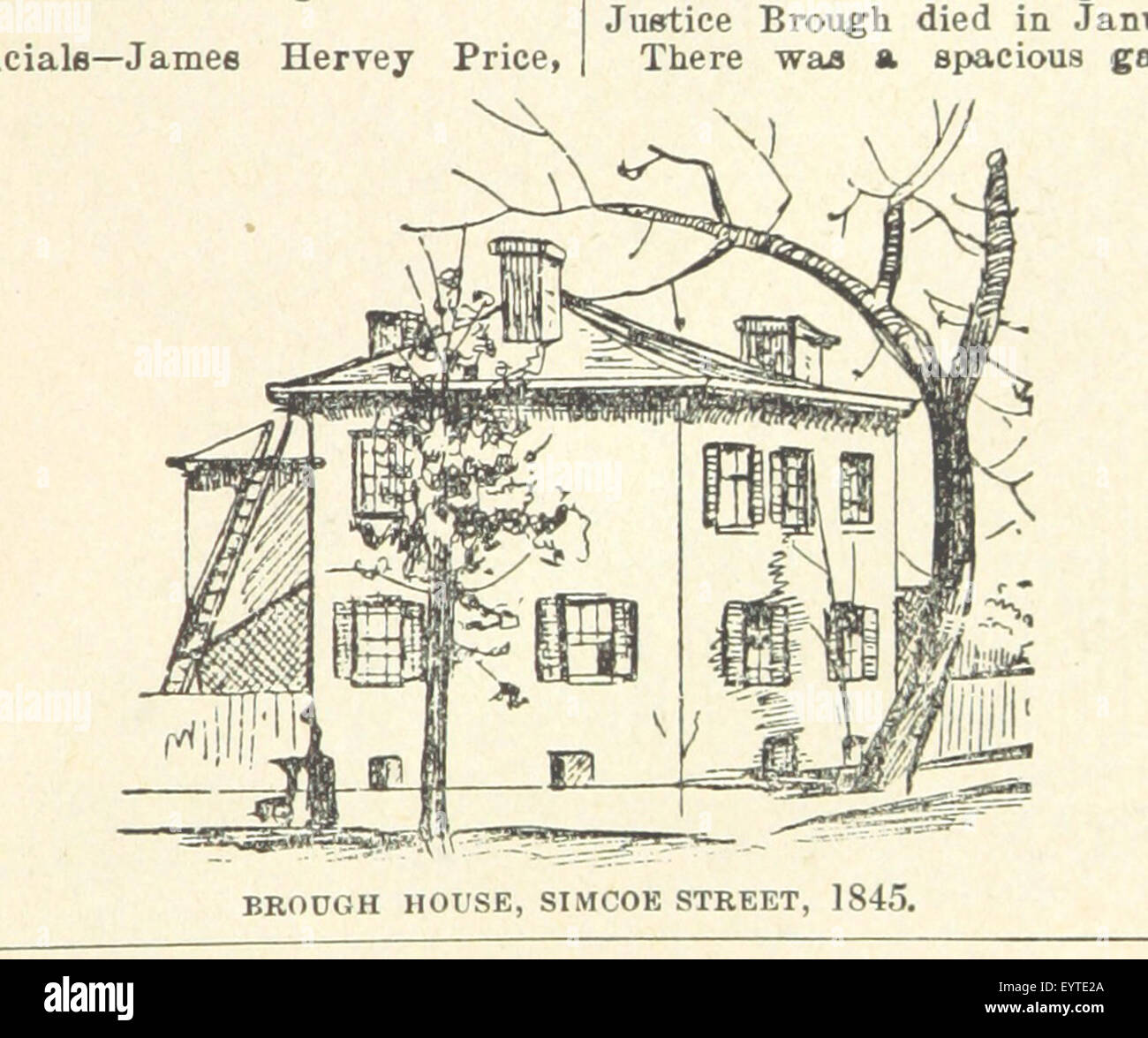 An illustration from 'Robertson's Landmarks of Toronto,' depicting ...