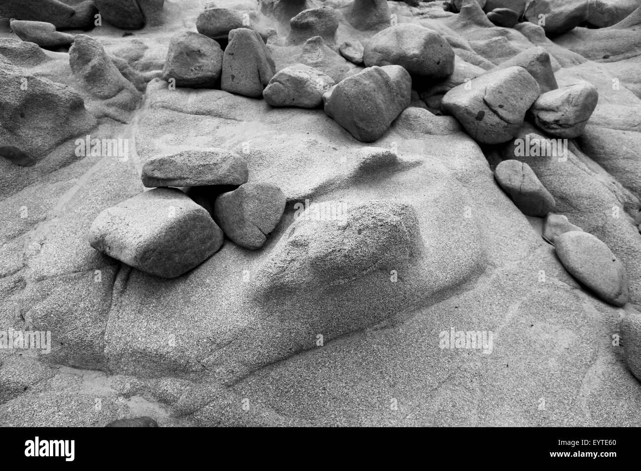 Italy, Sardinia, rock, stones, s/w Stock Photo - Alamy