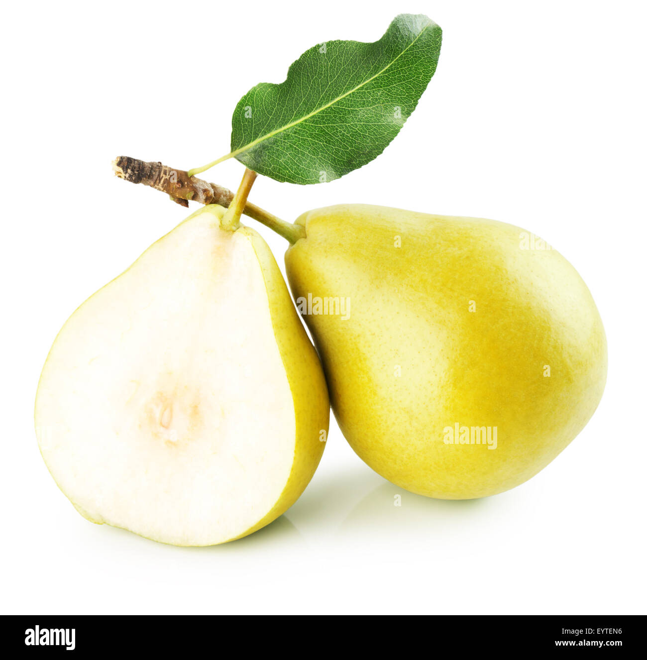 yellow pears isolated on the white background Stock Photo - Alamy