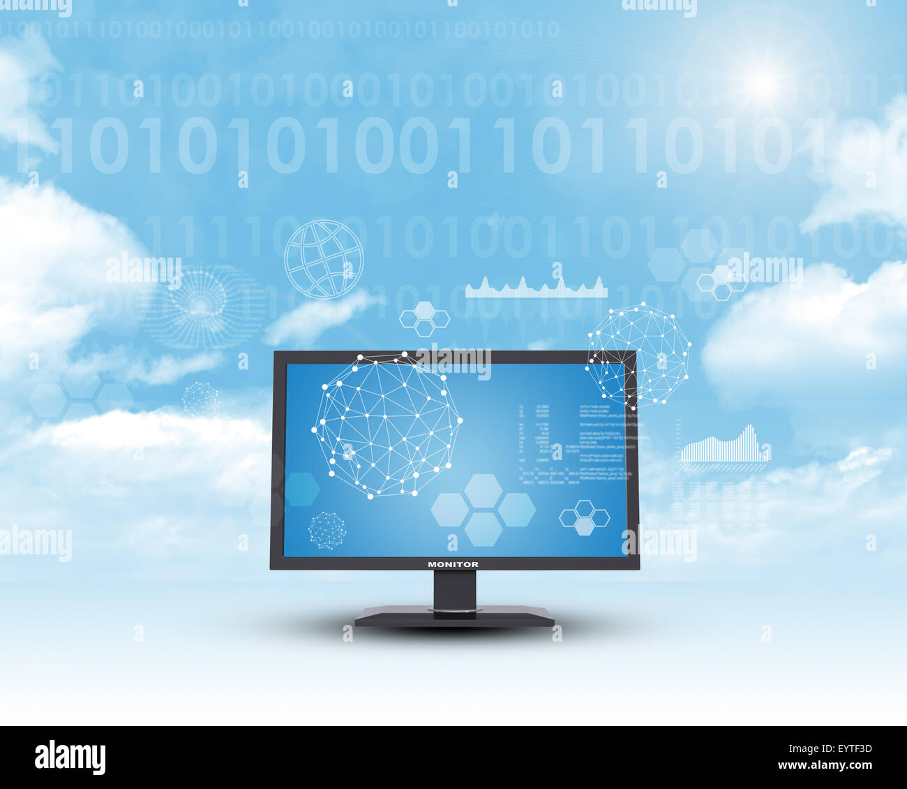 Monitor in cloud sky Stock Photo - Alamy