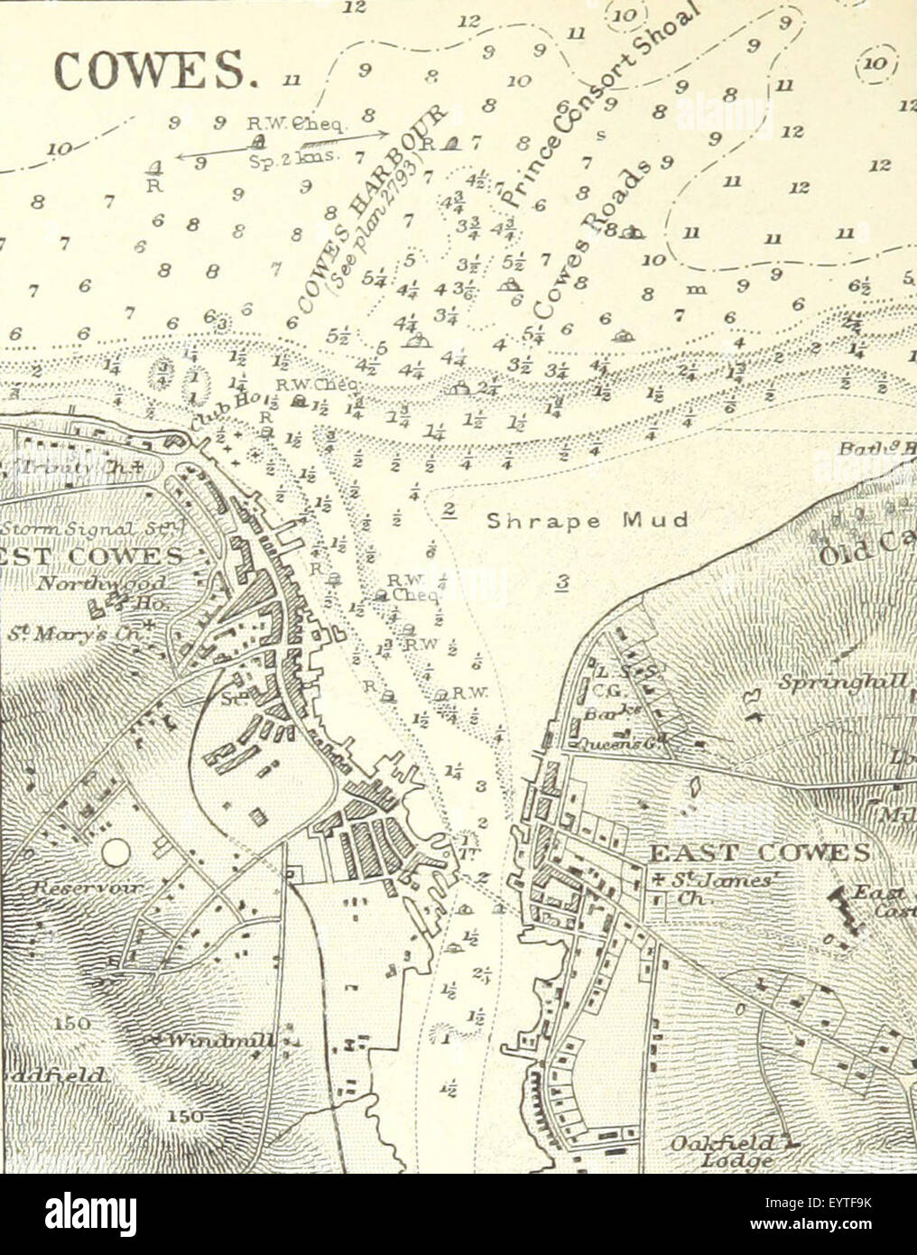 Image from 'The Solent Chart Book' showing a map of the Solent region ...