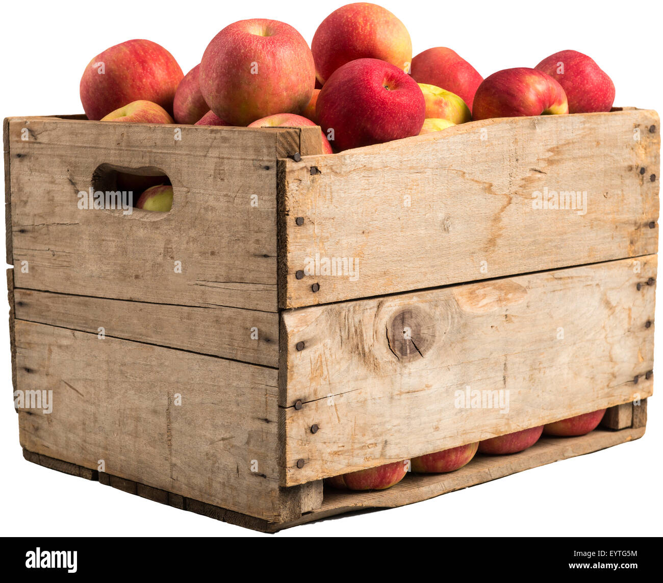 crate full of apples isolated on white background Stock Photo - Alamy