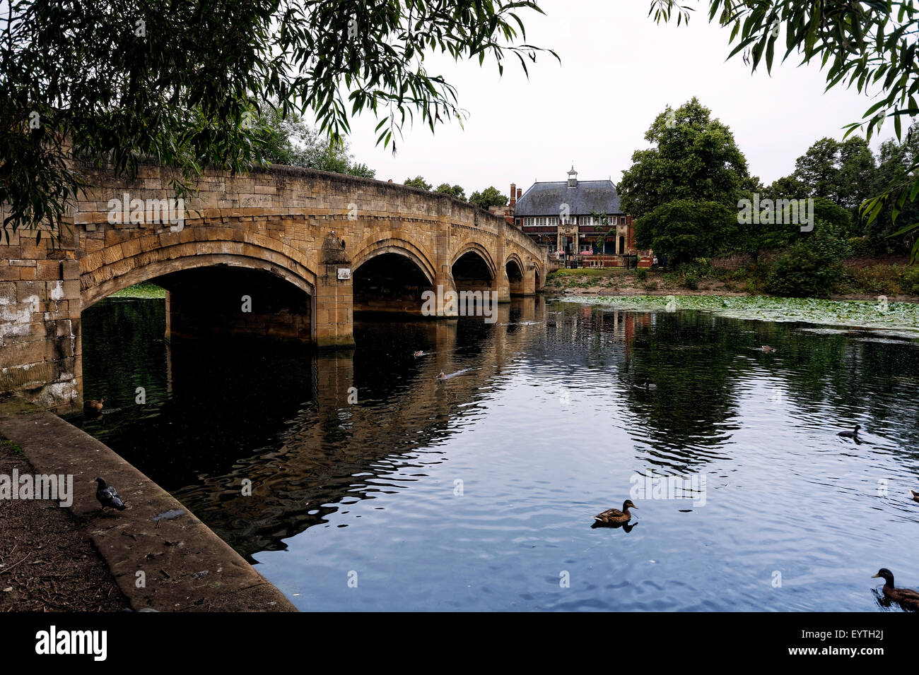 The bridge at Abbey Park, a public park containing the 12th century ...