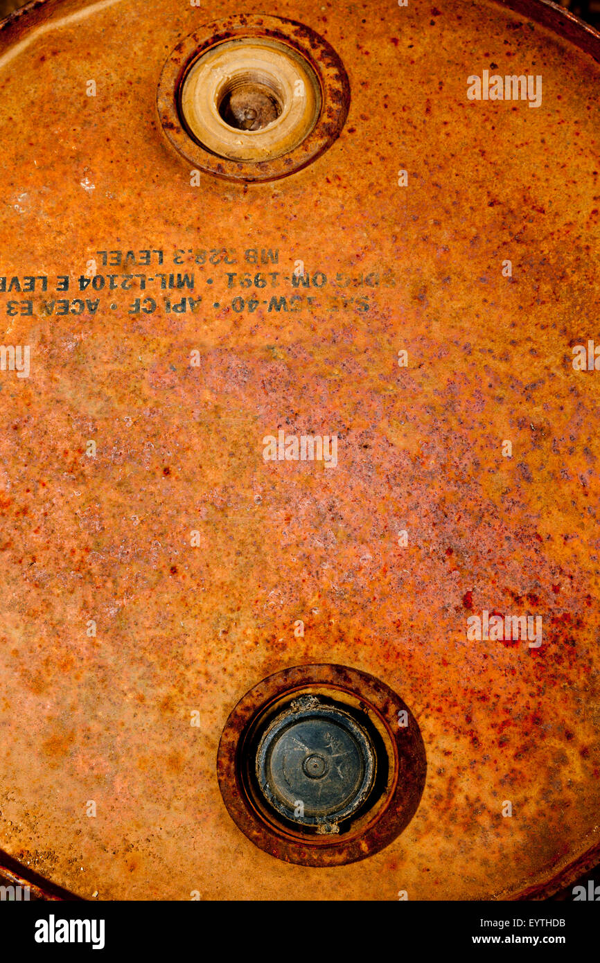 Rusty barrel, Close-up Stock Photo - Alamy
