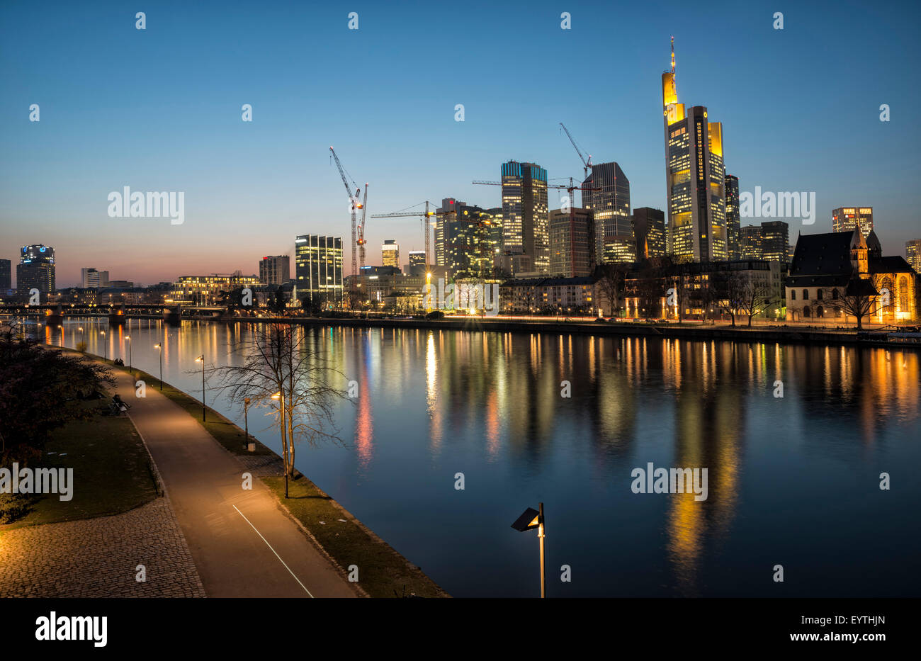 Germany, Frankfurt, Hesse, city centre, Financial District, skyline ...