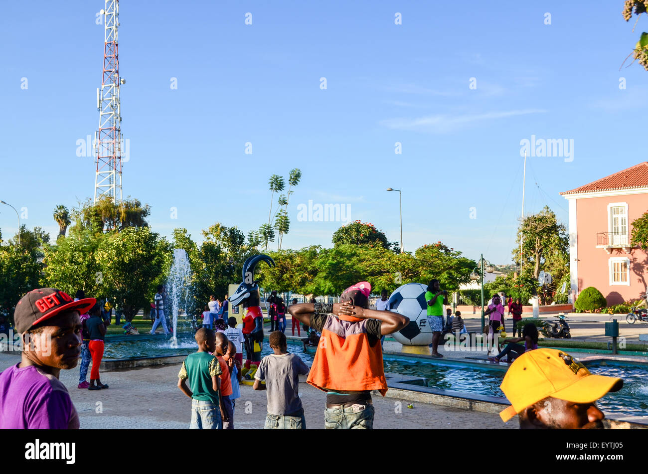 Street view of the city of Lubango, Angola from the main square Stock ...