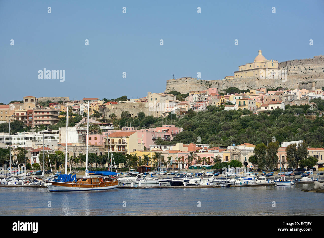 Italy, Sicily, harbour and fort of Milazzo Stock Photo - Alamy