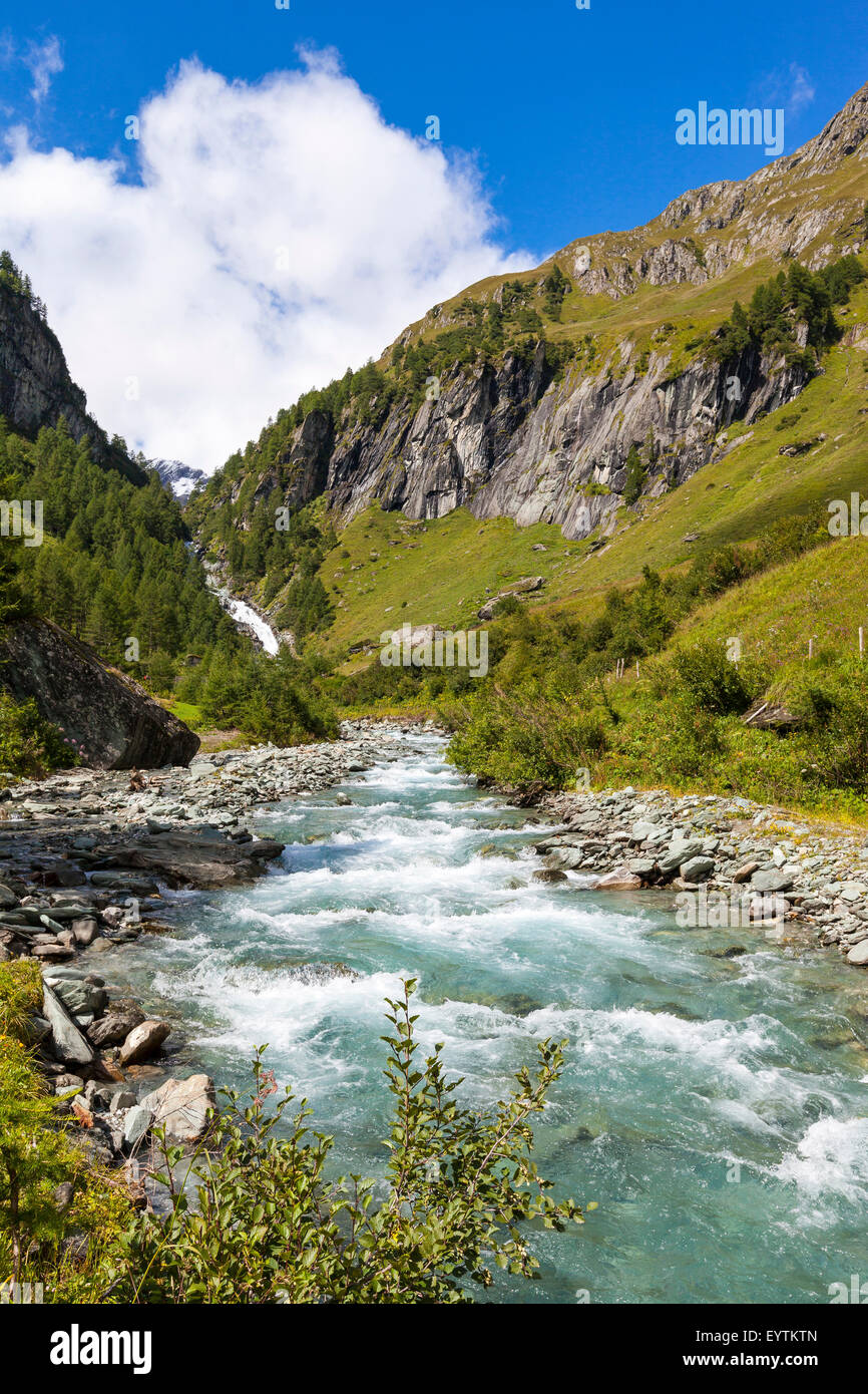 Austria, Tyrol, East Tyrol, Umbaltal, Isel (river), mountain stream ...