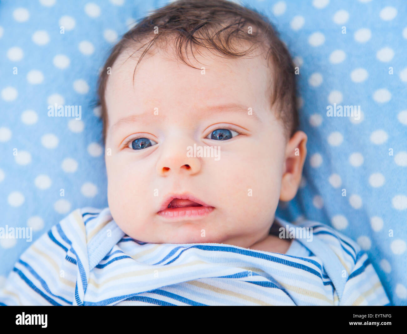Portrait of a 2 months old baby boy at home Stock Photo - Alamy