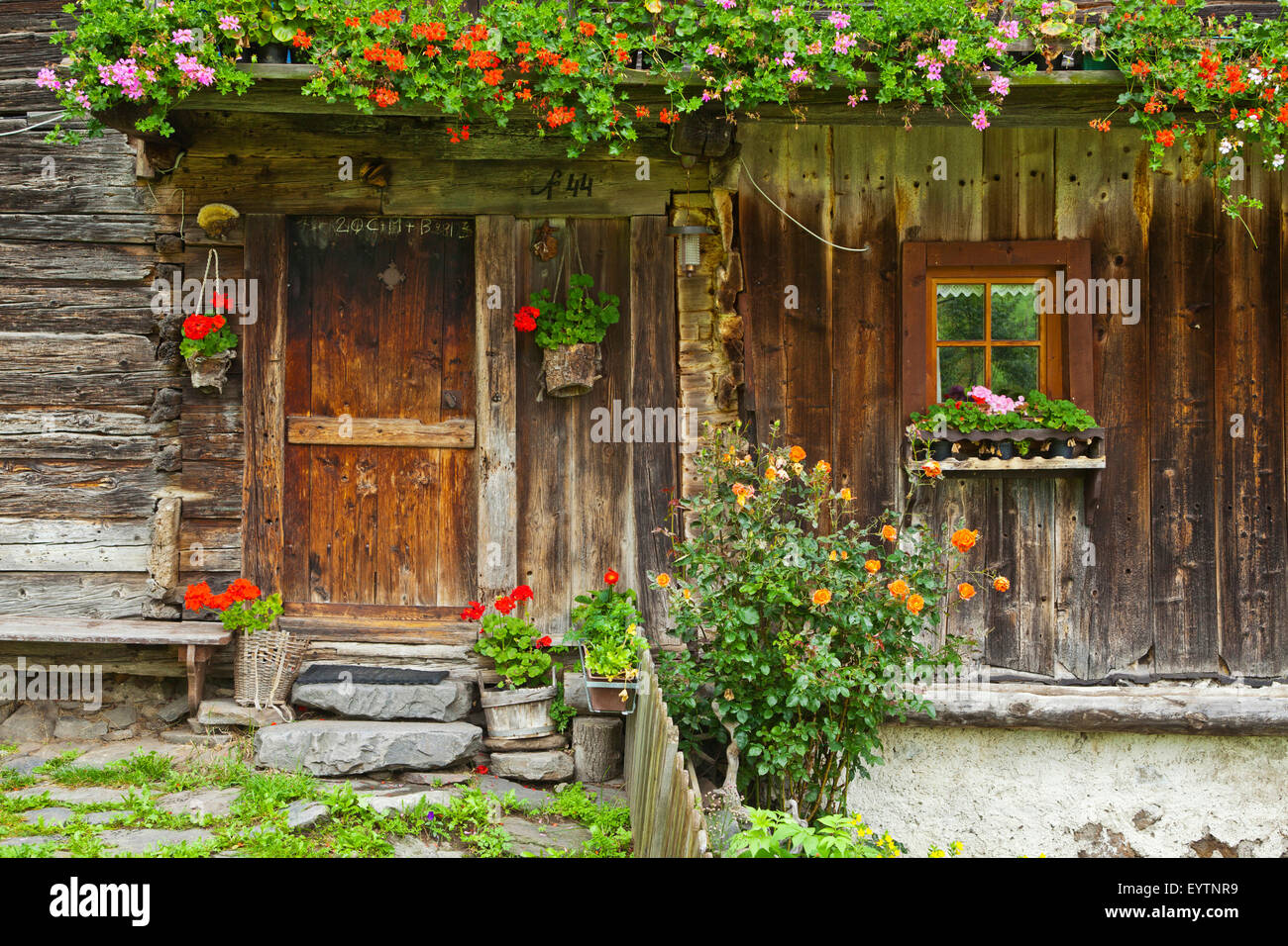 old South Tyrolean farmhouse, detail Stock Photo - Alamy