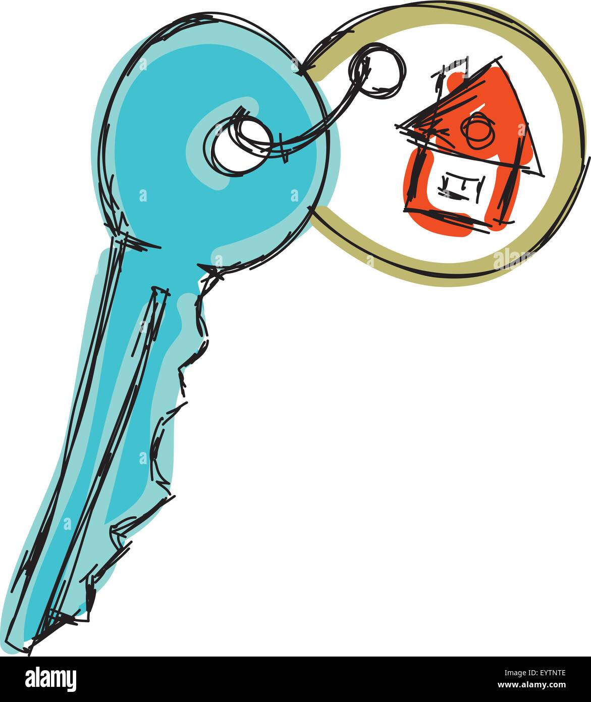 Drawn colored house key Stock Vector Image & Art - Alamy