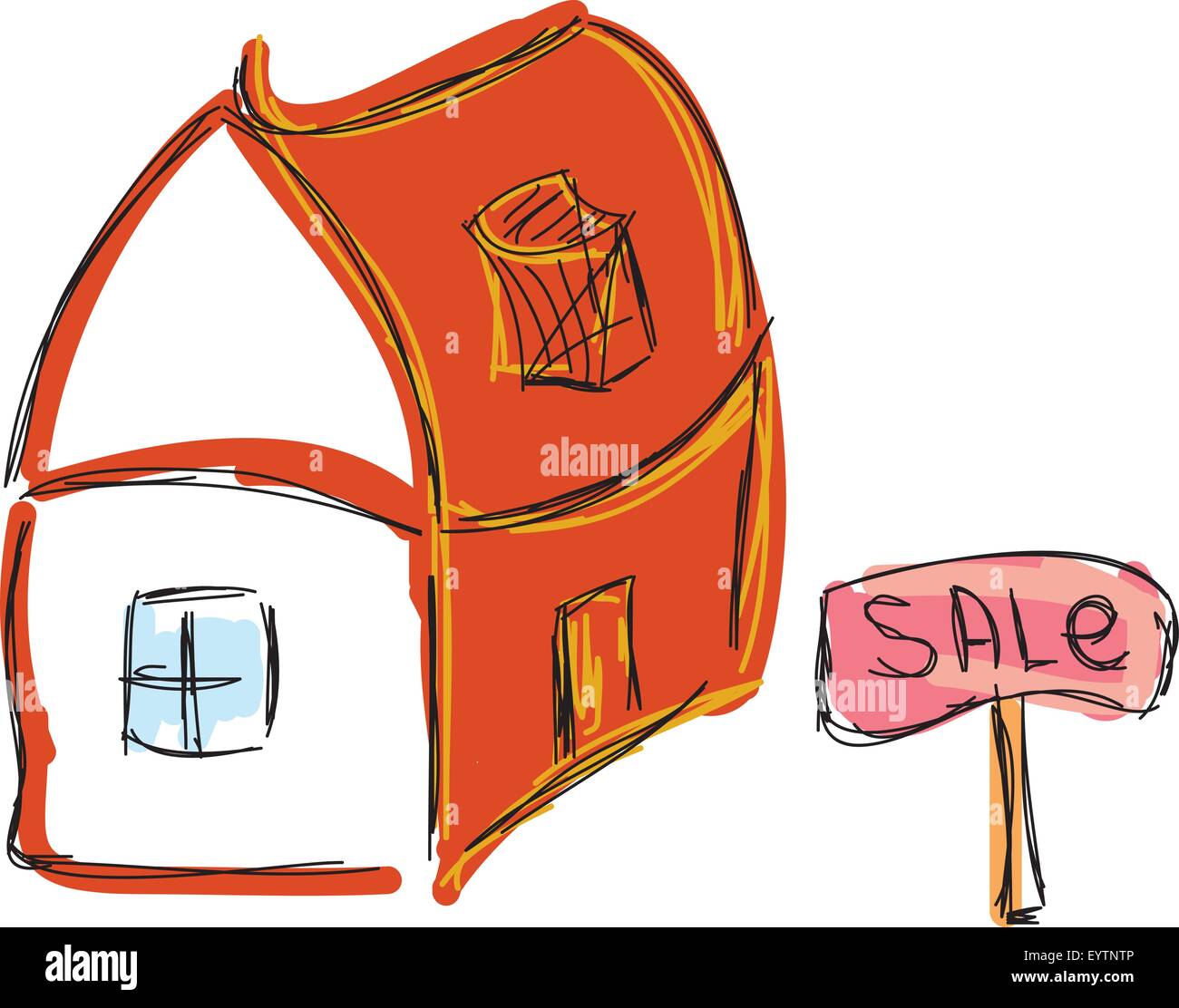 Drawn colored house for sale Stock Vector Image & Art - Alamy