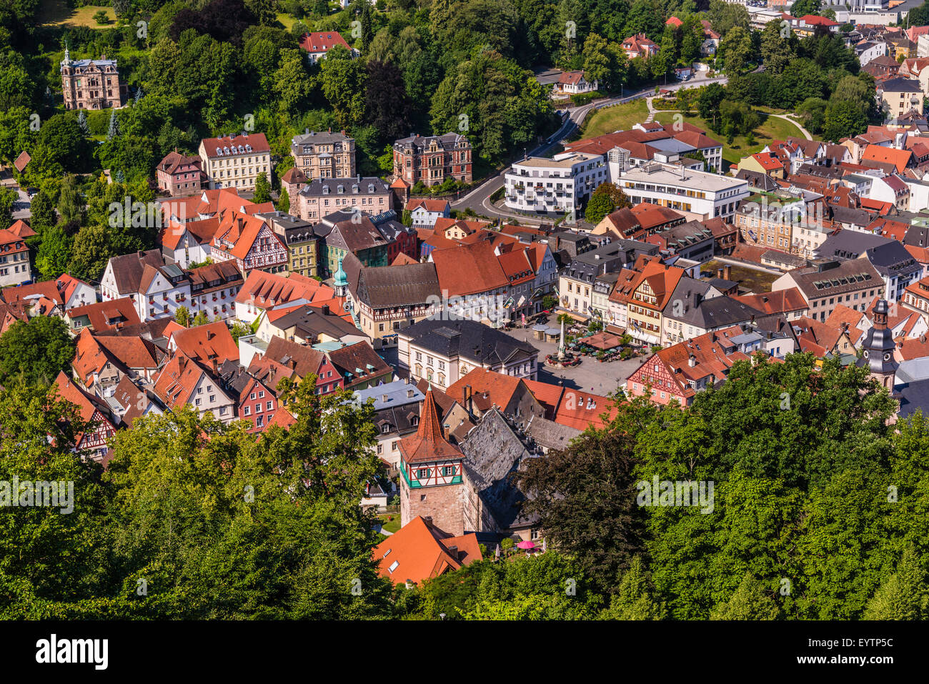 Germany, Bavaria, Upper Franconia, Kulmbach, Old Town, marketplace, red ...