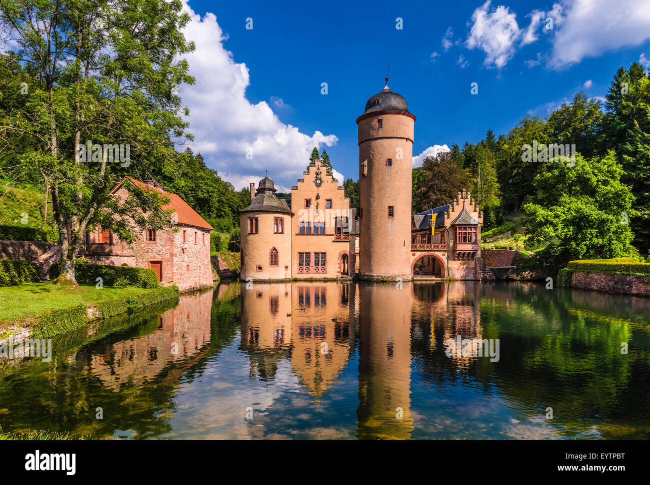 Germany, Bavaria, Lower Franconia, Spessart, Mespelbrunn, castle ...