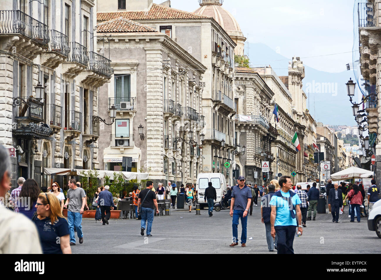 Catania, main street Via Etnea Stock Photo - Alamy