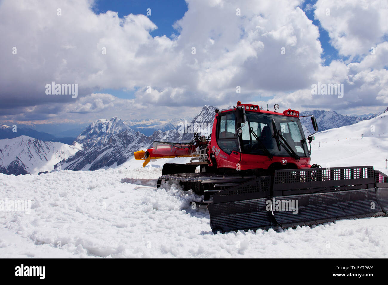 Zugspitze, snow, winter, mountains, the Alps, piste basher, Bavaria ...