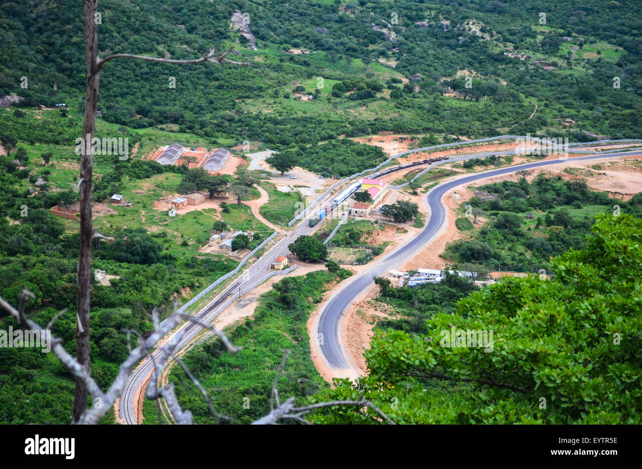 Newly built Humbia train station in Angola, on the Mocamedes railway ...