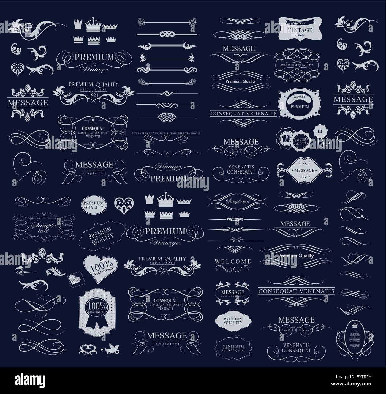 Set of calligraphic elements for design Stock Vector Image & Art - Alamy