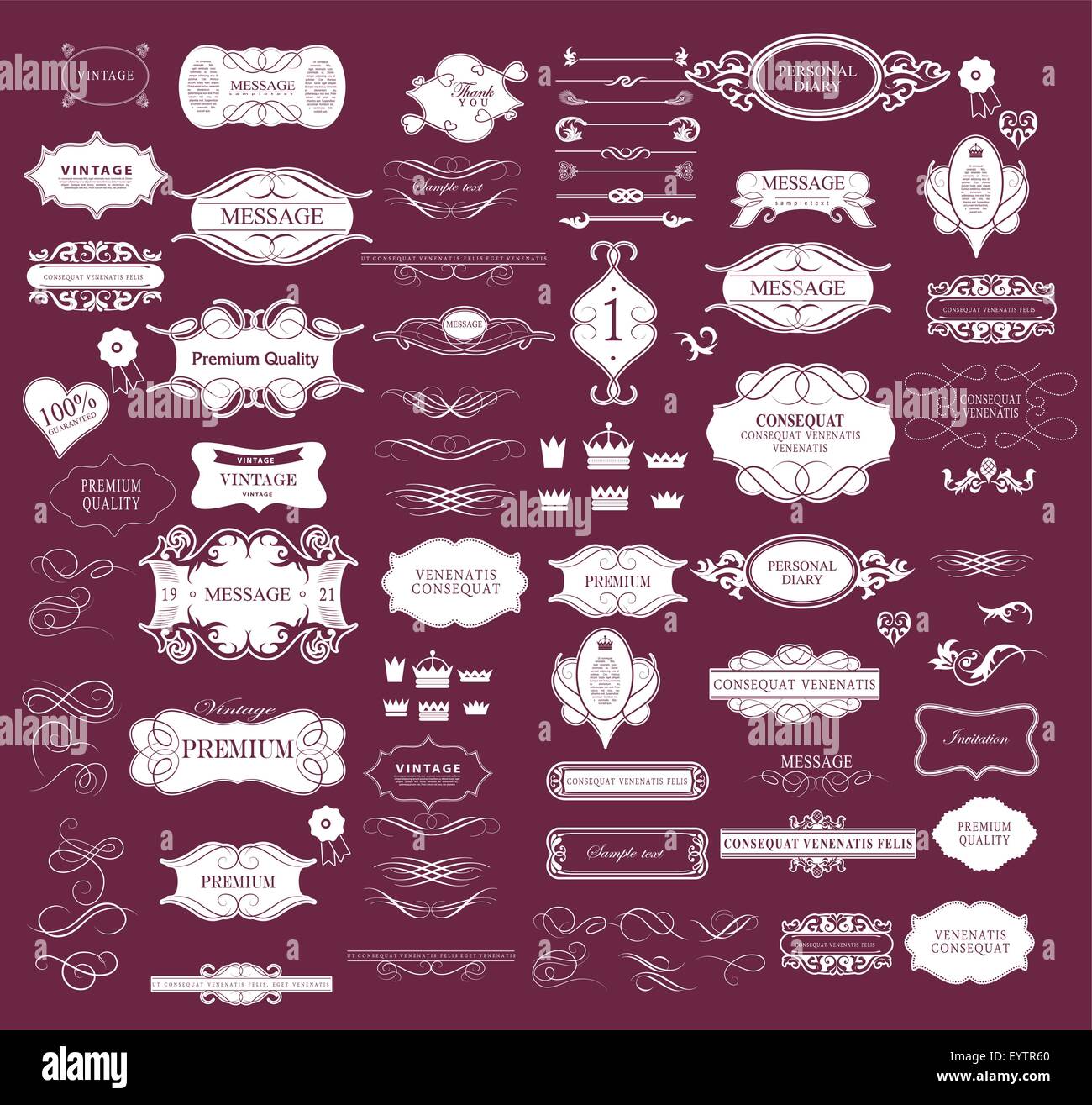 Set of calligraphic elements for design Stock Vector Image & Art - Alamy