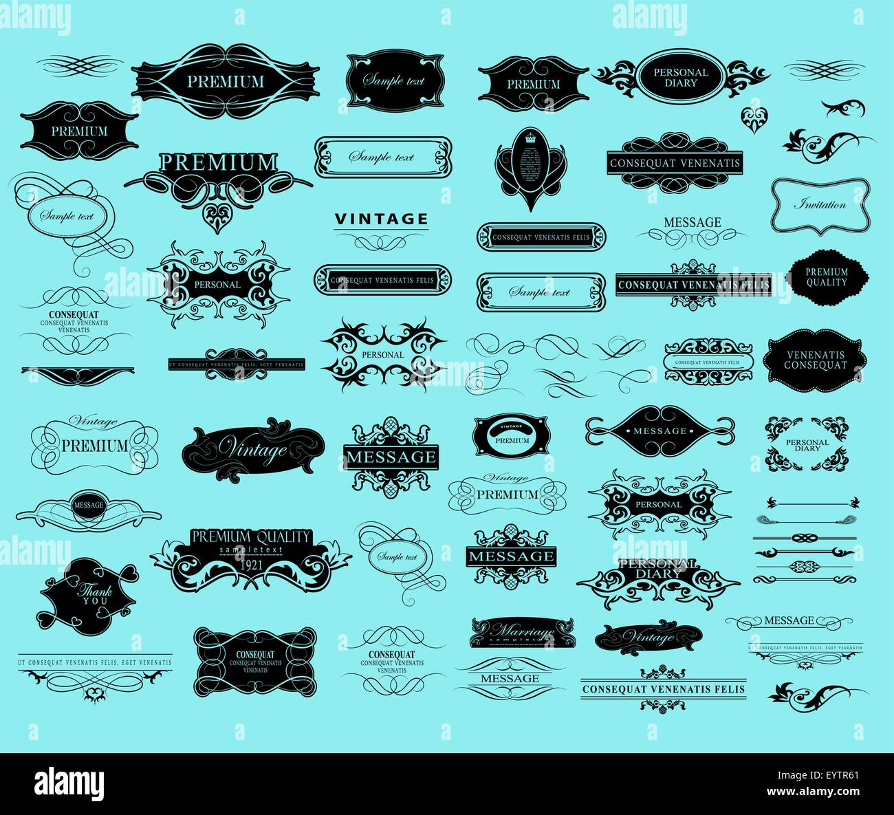 Set of calligraphic elements for design Stock Vector Image & Art - Alamy